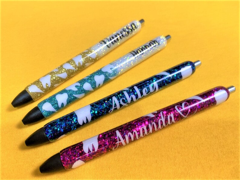 Tooth / Teeth Glitter Pens - Personalized Dentist Gift - Dental ...