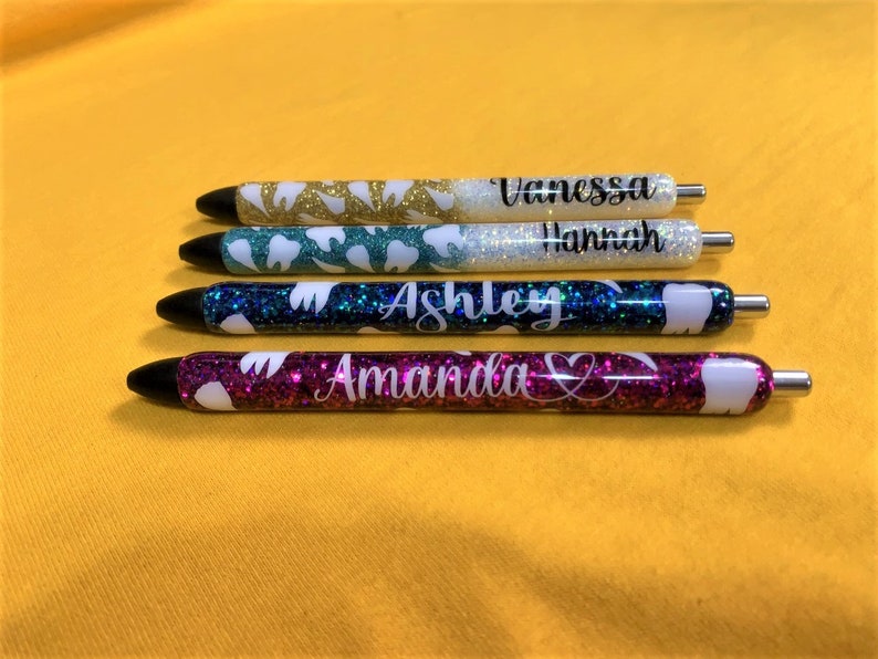 Tooth / Teeth Glitter Pens - Personalized Dentist Gift - Dental ...