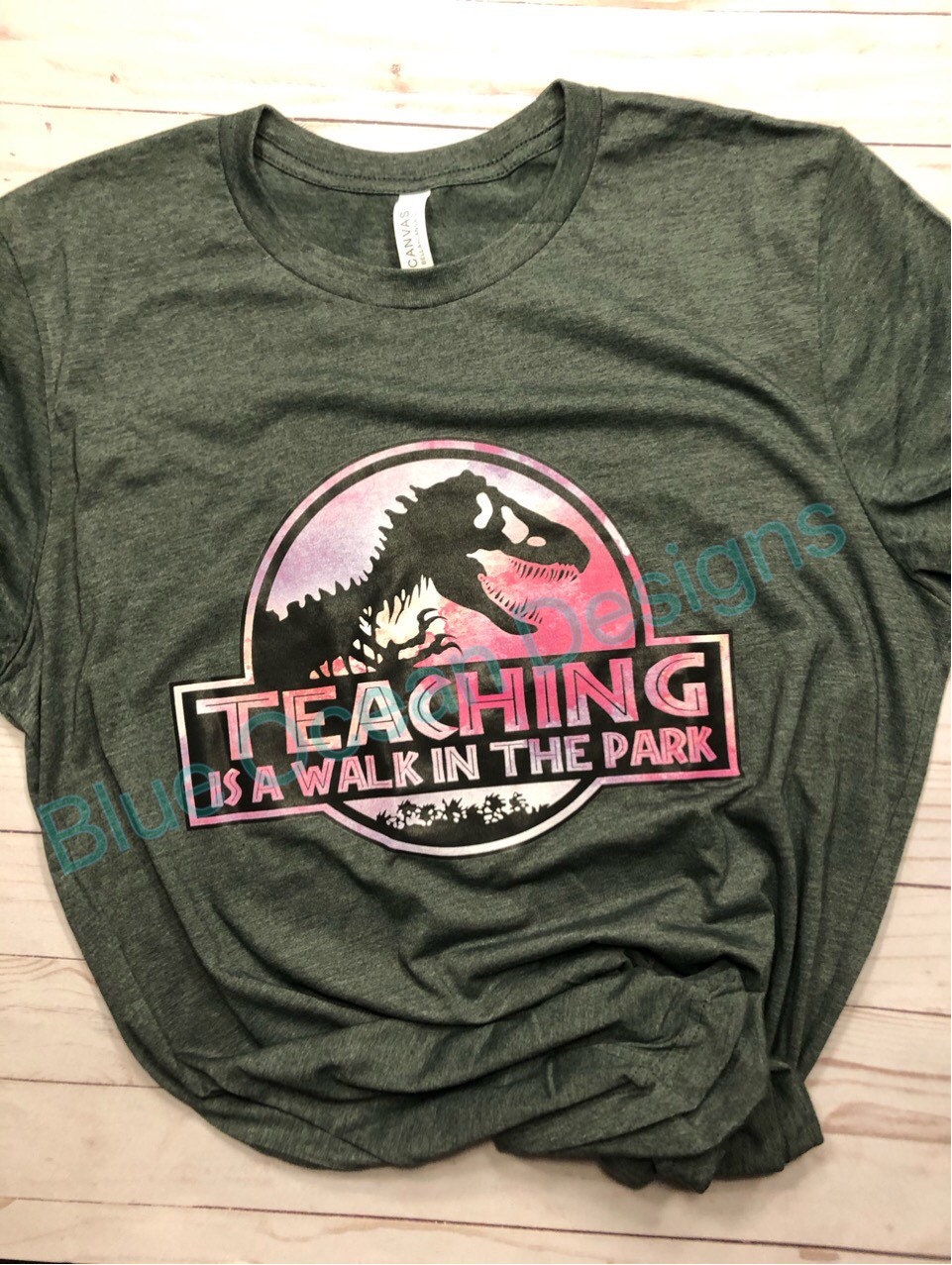 T-rex Teacher Tee, Watercolor Dinosaur, Unisex Soft T-shirt - Etsy