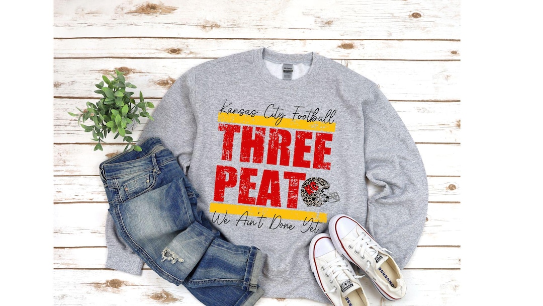 KC Chiefs Three Peat T-shirt, Long Sleeve or Crewneck - Etsy