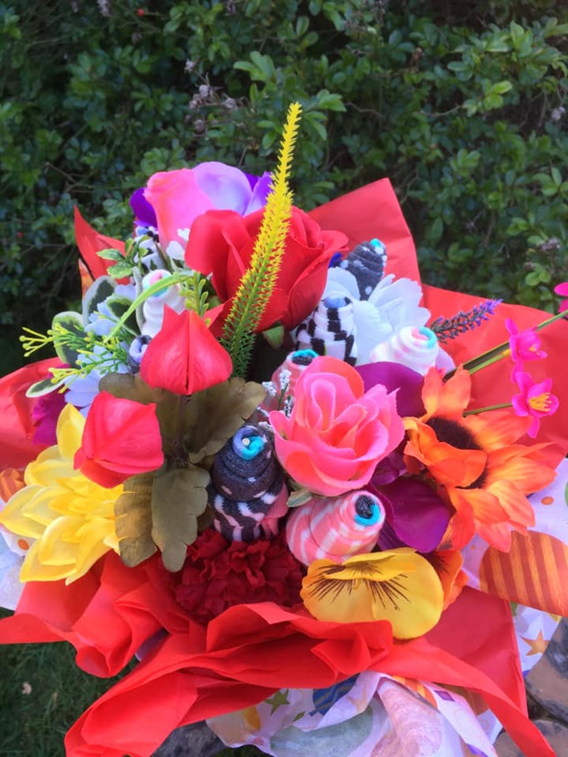 SOCK FLOWER BOUQUET Handmade Sock Bouquet Personalised - Etsy UK