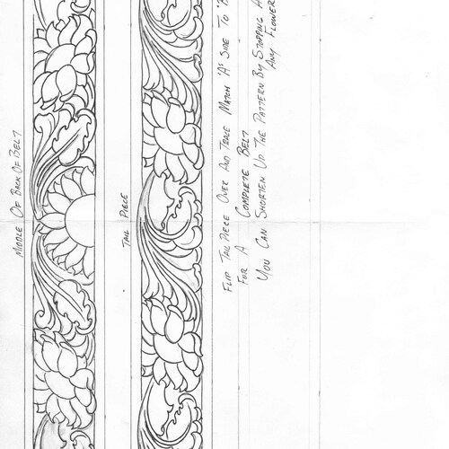 FLORAL BELT PATTERN. for Spliced and Billet Belts. Belt Sizing - Etsy