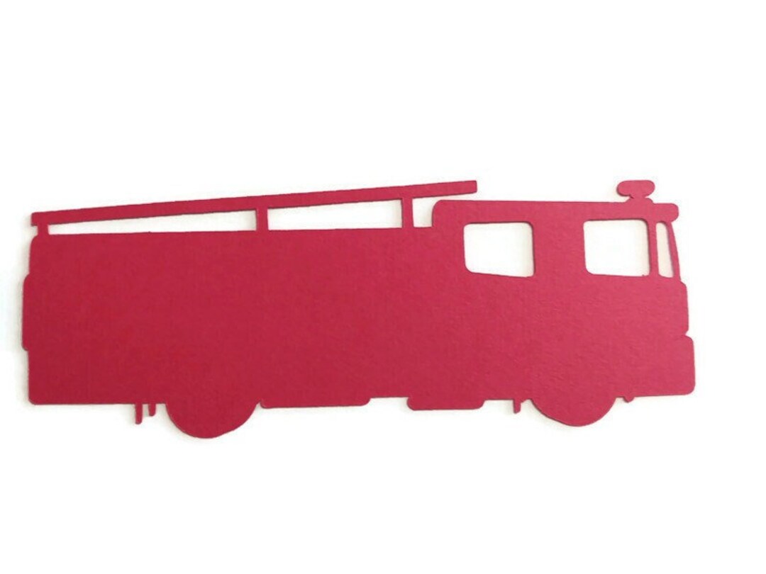 6 Pieces Fire Truck Cardstock Die Cuts You Chose Color & Size Scrapbook ...