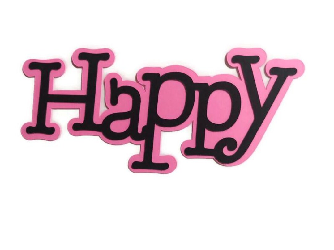 1 Piece Happy Assorted Layered Words 4" X 1 1/2" Overstock Sale - Etsy