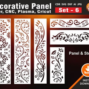 6 Decorative Panel, Door Panels, Stencil Templates, Privacy Screen ...