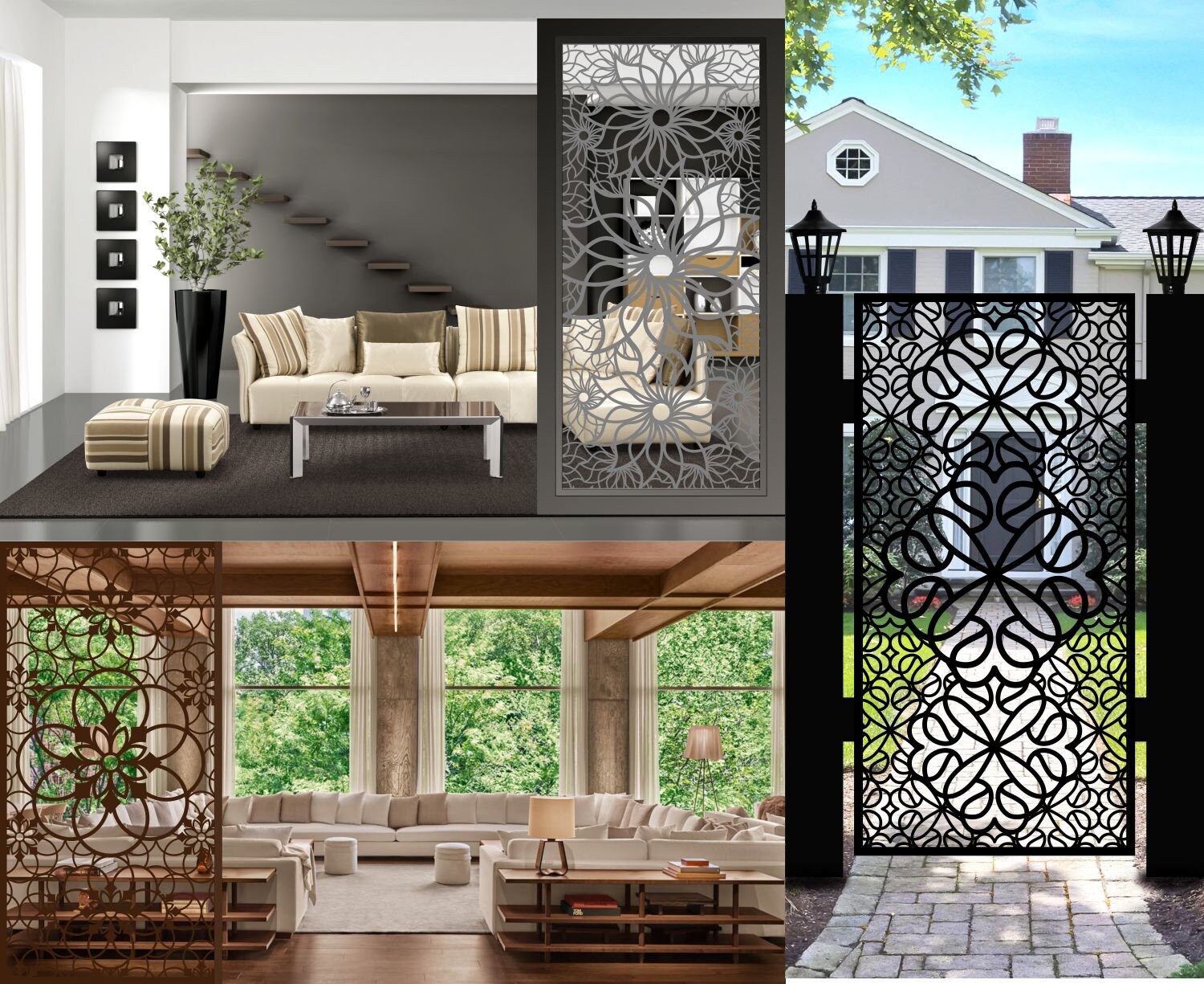 Room Divider, Gate Grill Panel Privacy Screen, Stencil, Wall Handing ...