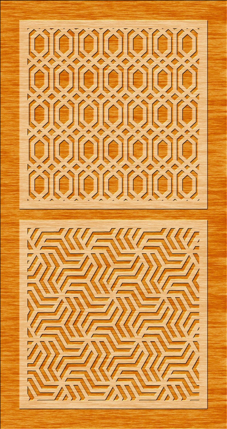 6 Geometric Pattern Set 3 Decorative Panel Privacy Screen - Etsy