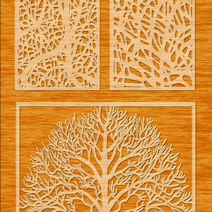 23 Tree Panels, Wall Panels, Room Decor, Tree Patterns, Laser, CNC ...
