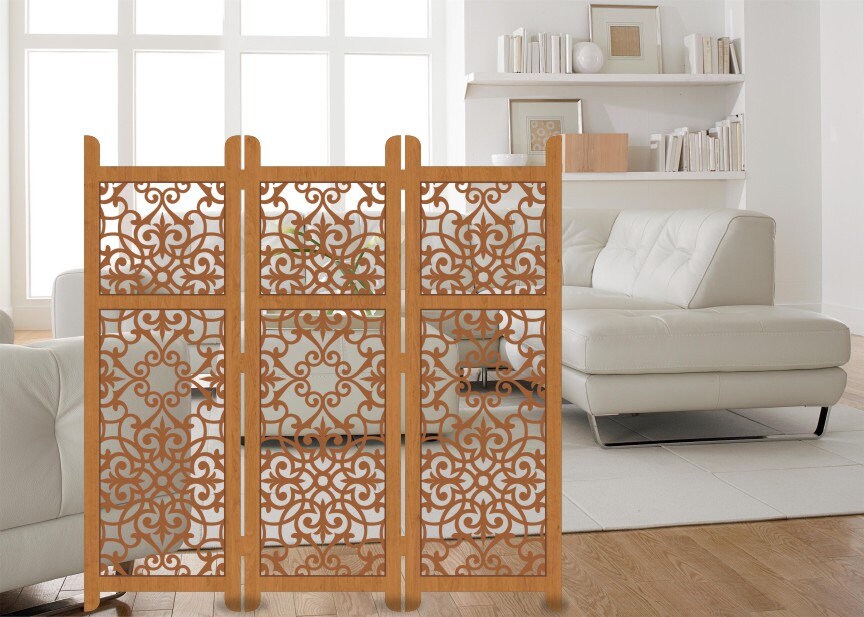 Room Divider Privacy Screen Decorative Panel Stencil Wall | Etsy