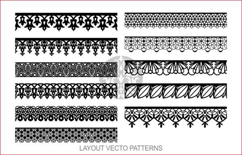 11 Border Designs Lace Border Arch Border Cutting Files for | Etsy