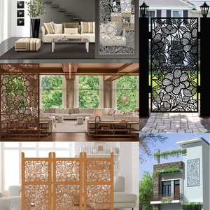 Leaf Panel Pattern, Decorative Room Divider, Wall Hanging, Screen Cnc ...
