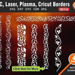 7 Leaf Border Designs | Wall Panels & Stencil | Craft Decoration | High ...