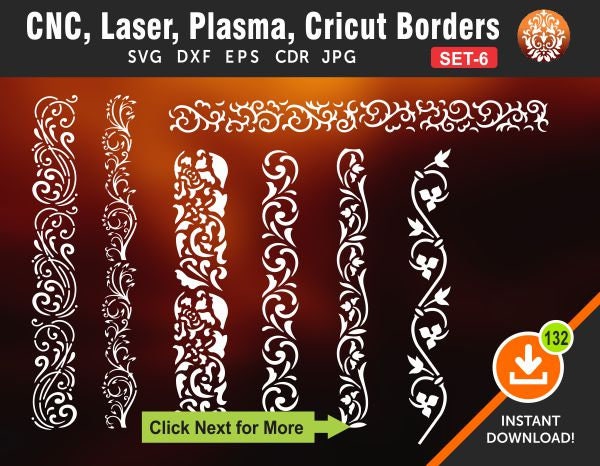 7 Leaf Border Designs | Wall Panels & Stencil | Craft Decoration | High ...