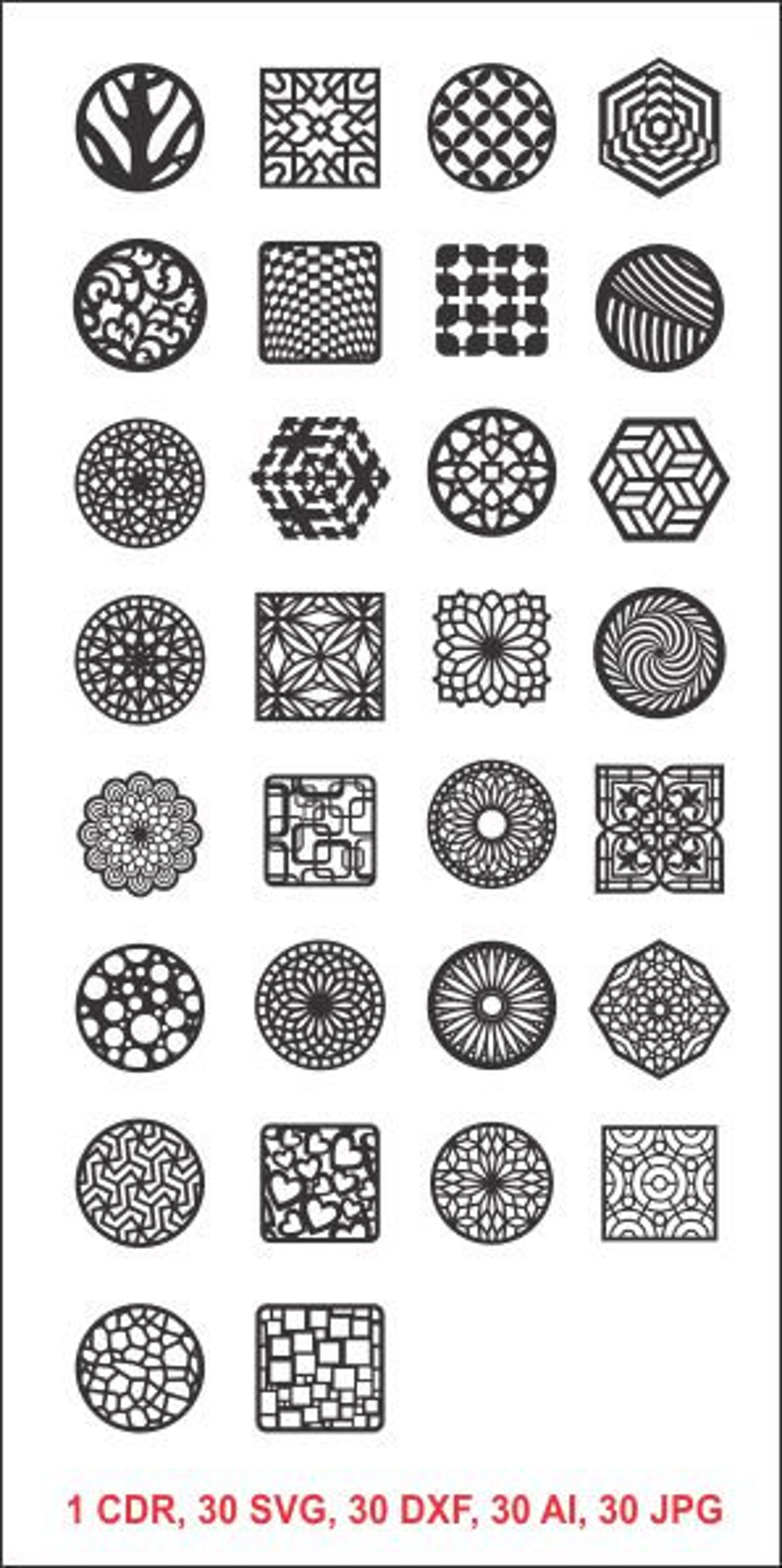 30 Coaster Set Different Shapes High Quality Laser Plasma - Etsy