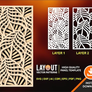 Two Layer Panel, Wall Hanging, Privacy Screen, Stencil, Laser, Cnc ...