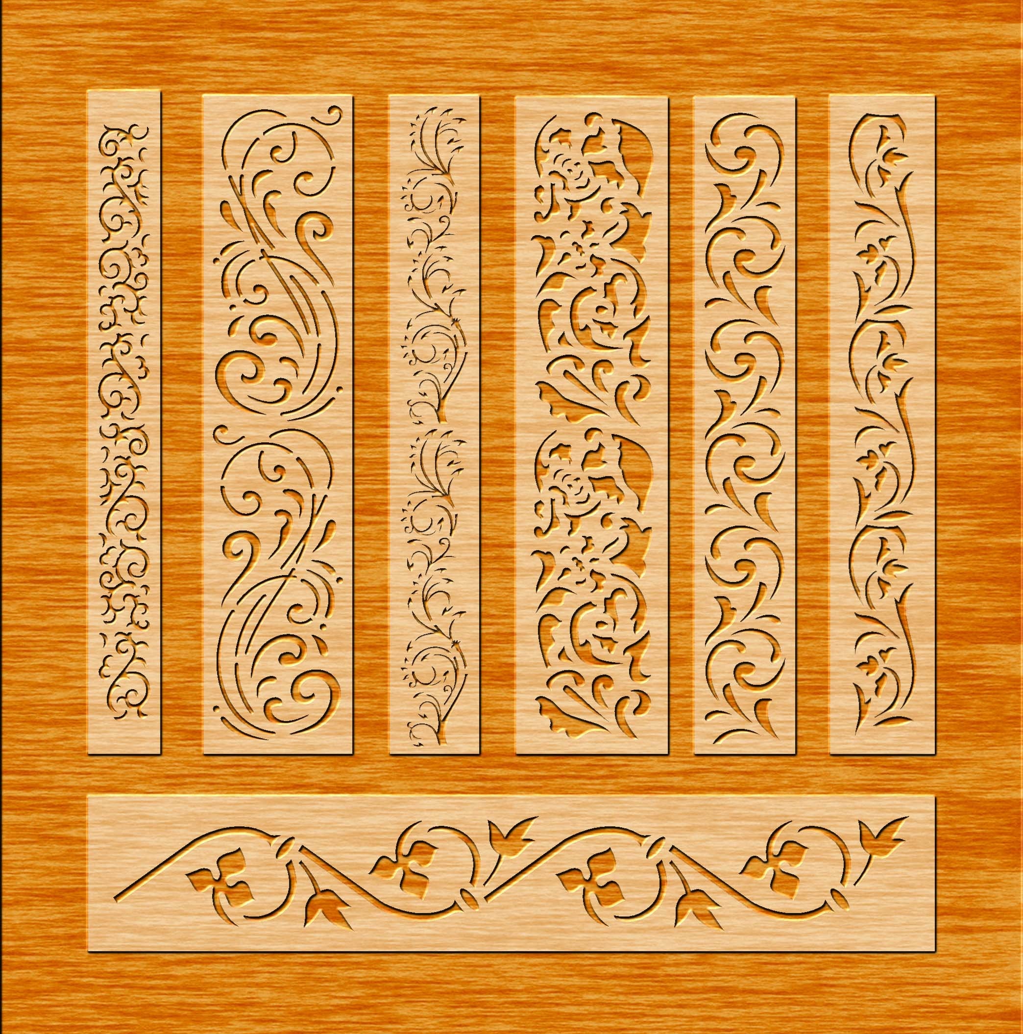 7 Leaf Border Designs Wall Panels & Stencil Craft - Etsy