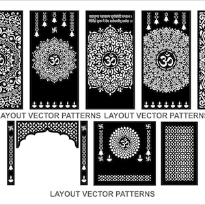 6 Temple Template, Wall Hanging, Partitions, Screen, Stencil, Laser ...