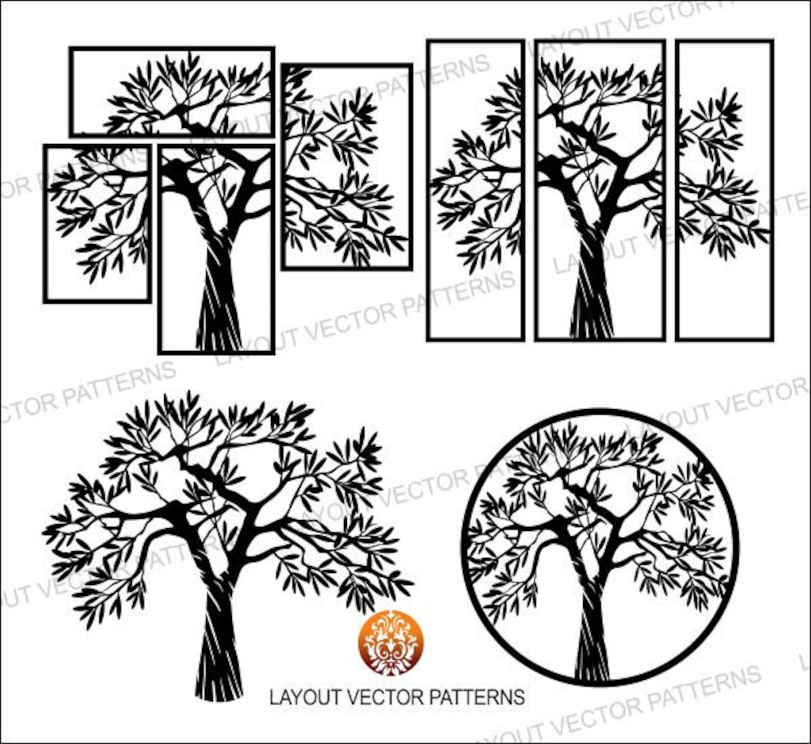 Tree Panel, Wall Decor, Room Divider, Screen, Laser, CNC, Plasma Cricut ...