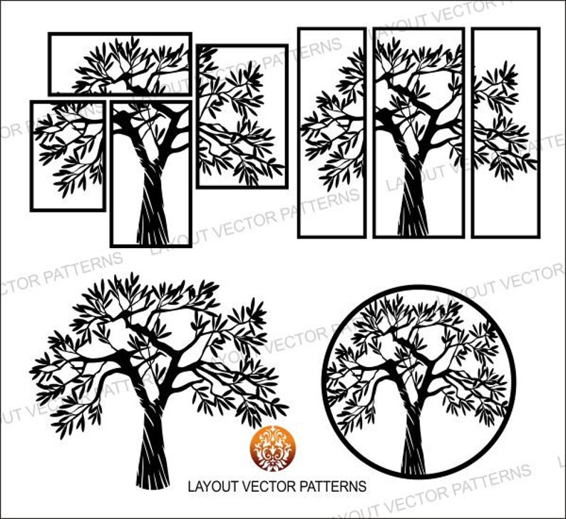 Tree Panel, Wall Decor, Room Divider, Screen, Laser, CNC, Plasma Cricut ...
