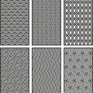 6 Geometric Pattern, Set #3 Decorative Panel, Privacy Screen, Stencil ...