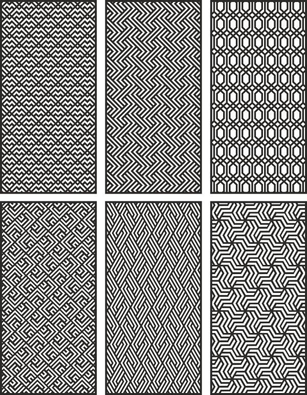 6 Geometric Pattern set 3 Decorative Panel Privacy screen | Etsy