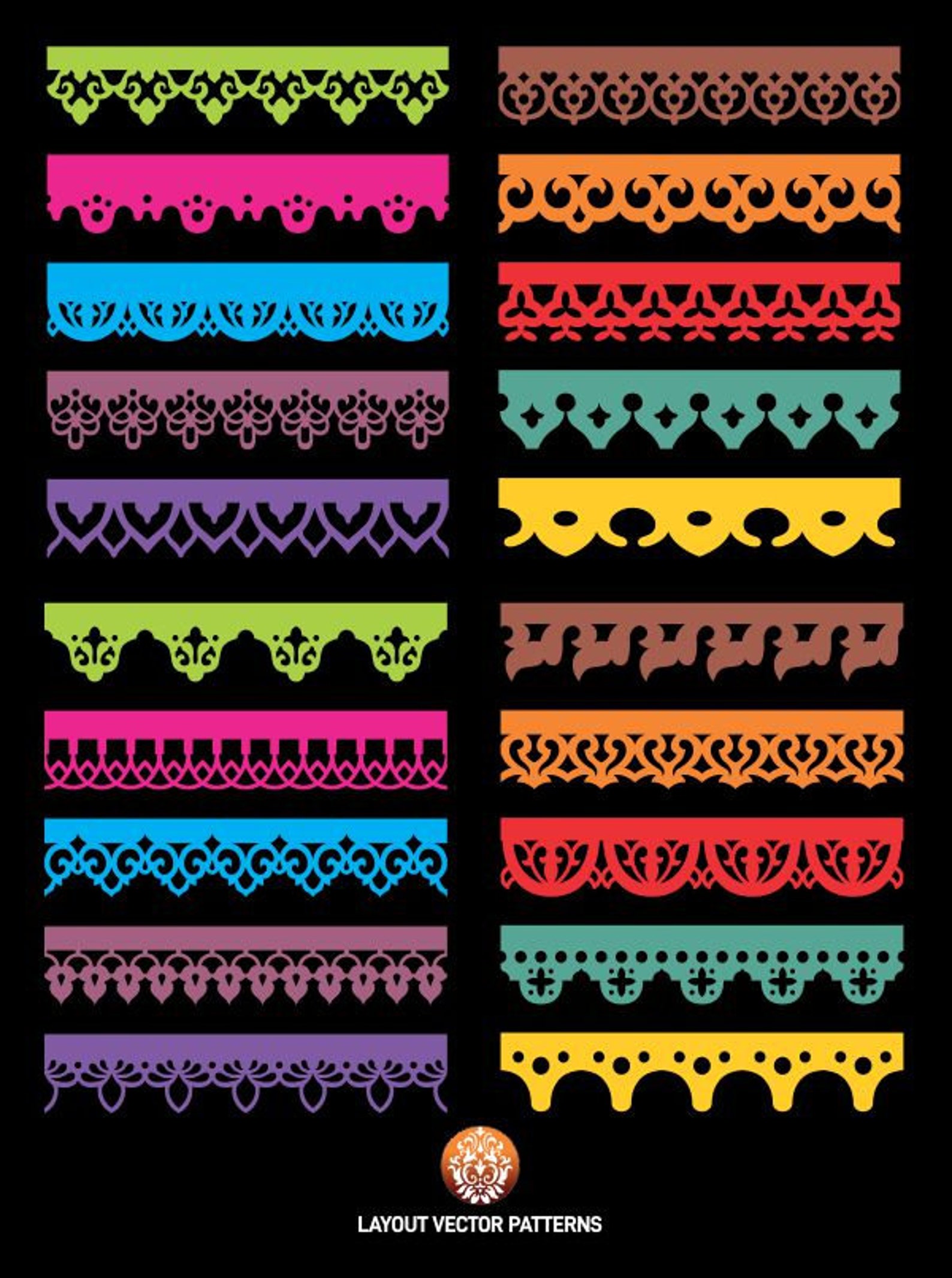 20 Seamless Border Temple Border Paper Cutting Border - Etsy