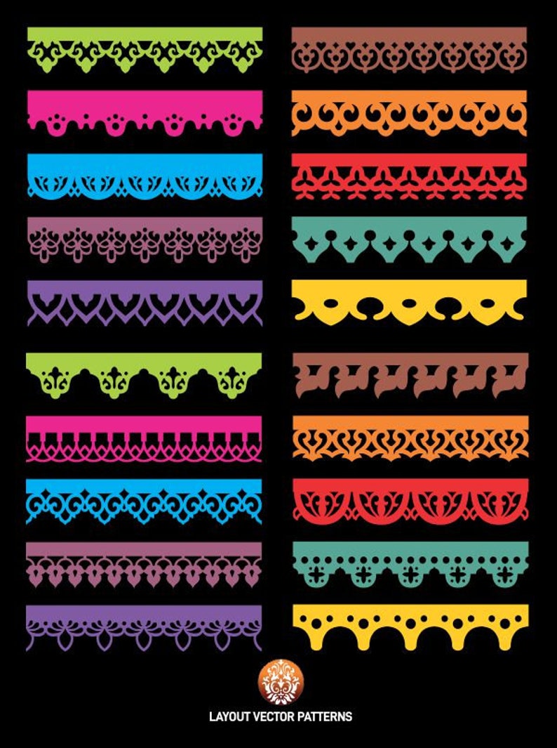 20 Seamless Border Temple Border Paper Cutting Border - Etsy