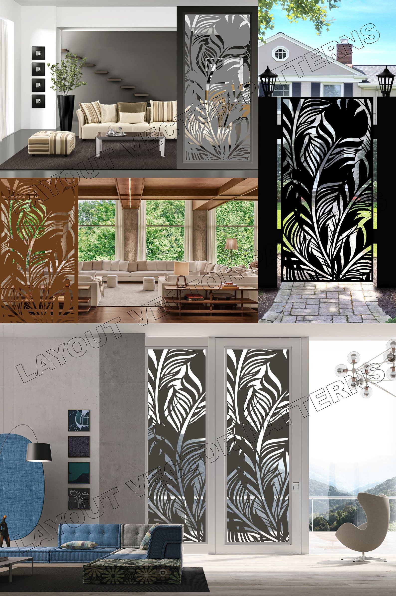 Feather Room Divider Privacy Screen Gate Gril Panel Wall | Etsy