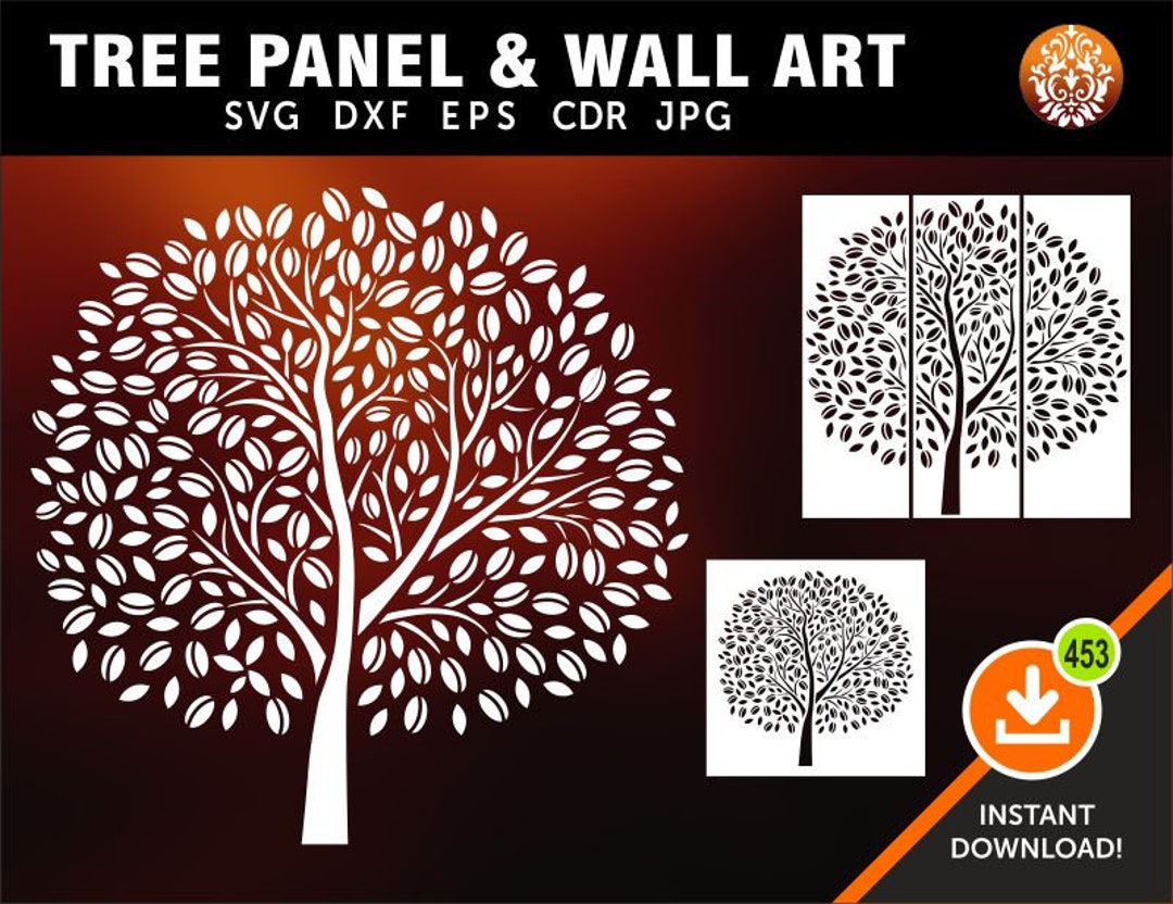Tree Panels, Wall Panels, Room Decor, Tree Patterns, Laser, CNC, Plasma ...