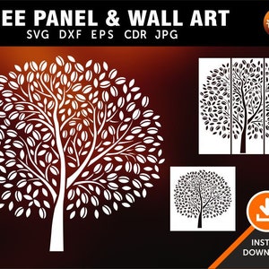 Tree Panels, Wall Panels, Room Decor, Tree Patterns, Laser, CNC, Plasma ...