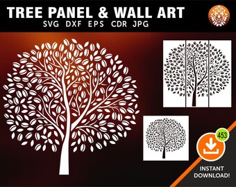 Tree Wall Decor Svg-png-dxf,dark Silhouette, Instant Download,tree ...