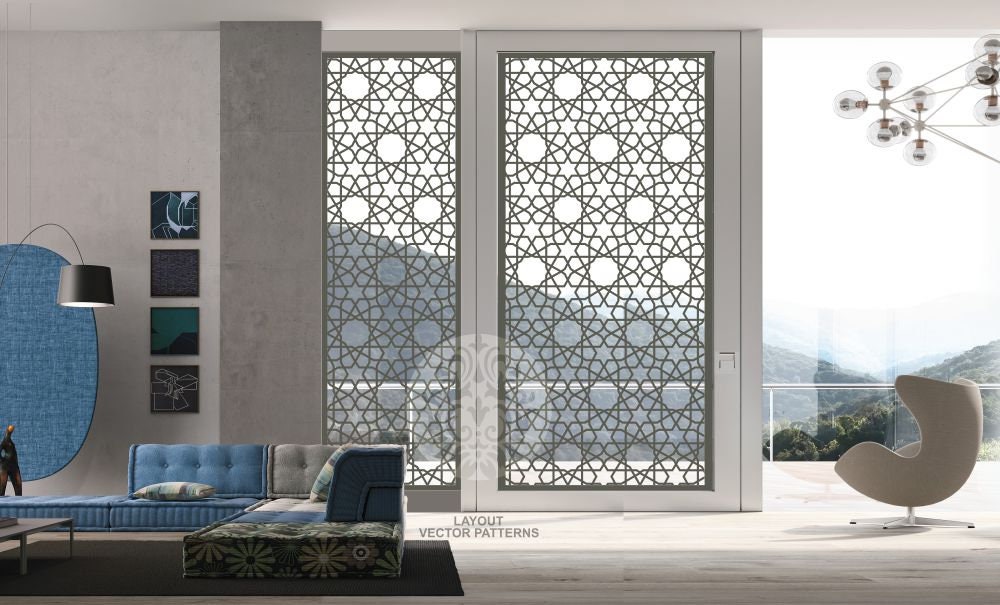 6 Arabic Room Divider, Set # 17 Privacy Screen, Muslim Pattern, Laser ...