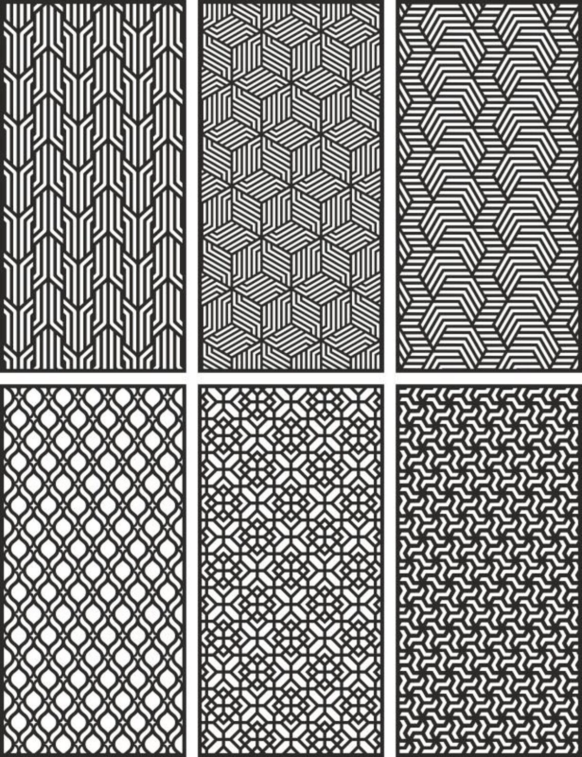 6 Geometric Pattern Set 4 Decorative Panel Privacy Screen - Etsy