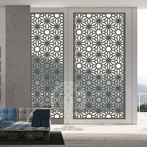 6 Arabic Room Divider, Set # 14 Privacy Screen, Muslim Pattern, Laser ...