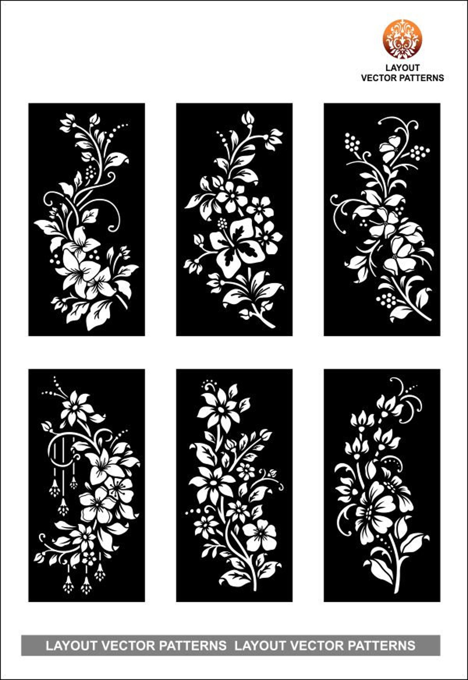 Leaf, Tree, Flower, Floral, Herbs Panel & Stencil | Set 3 | Room ...