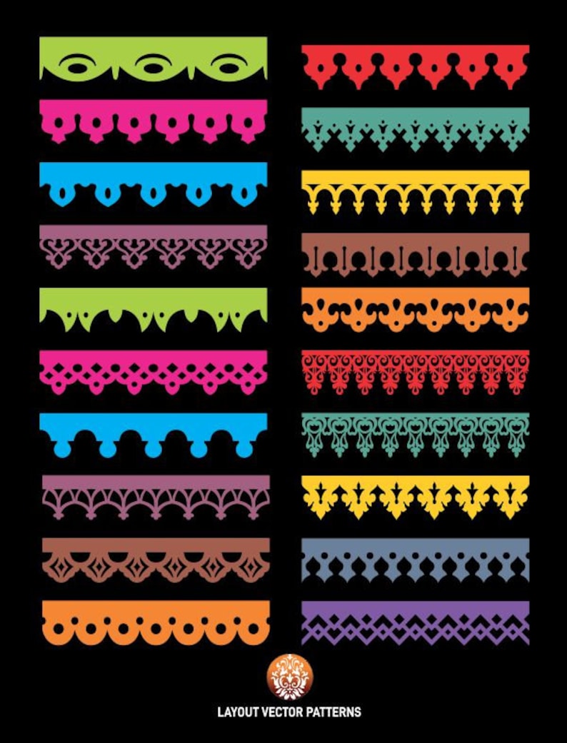 20 Seamless Border Temple Border Paper Cutting Border - Etsy