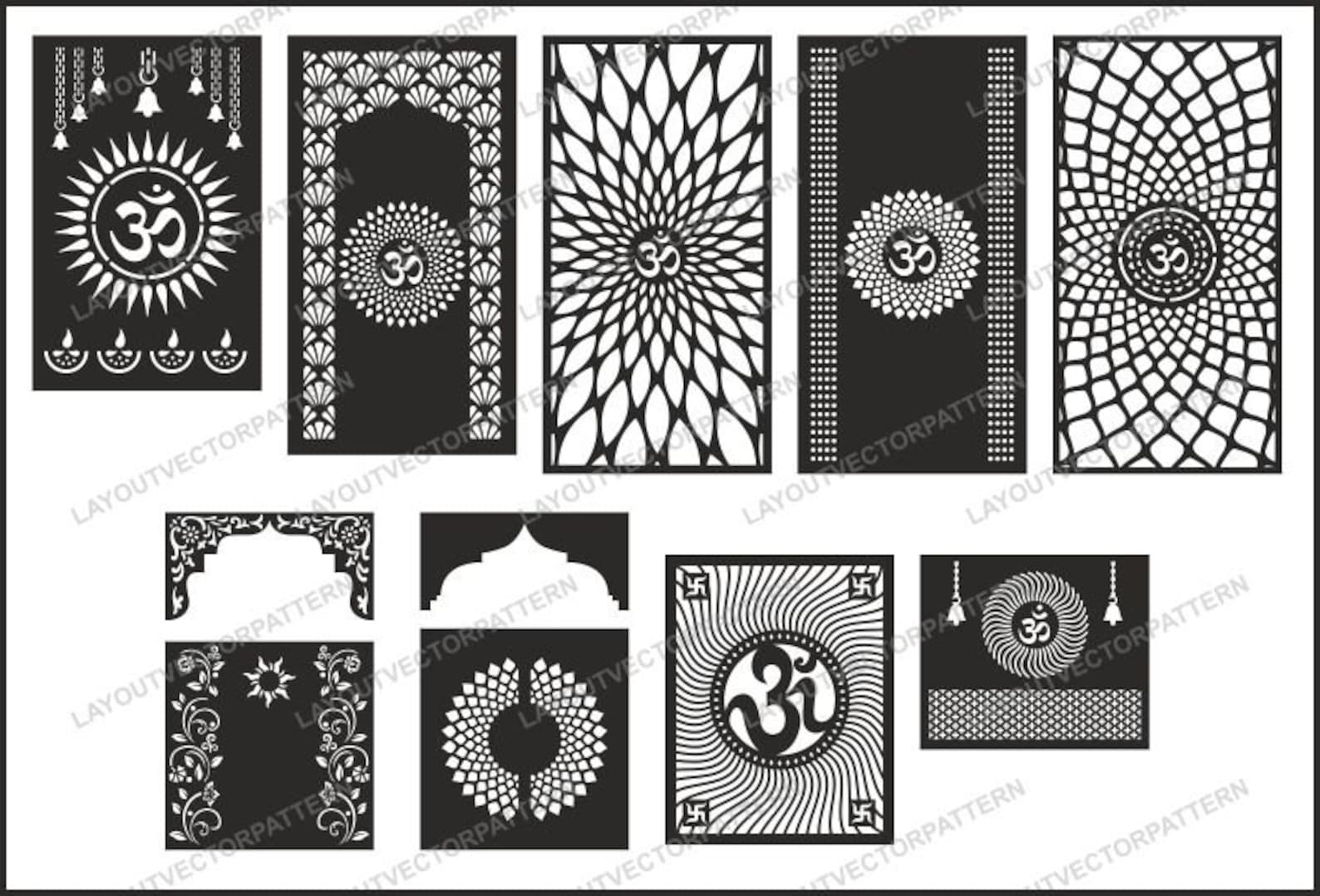 Buy 11 Temple Template Wall Hanging Partitions Screen Stencil Online in ...