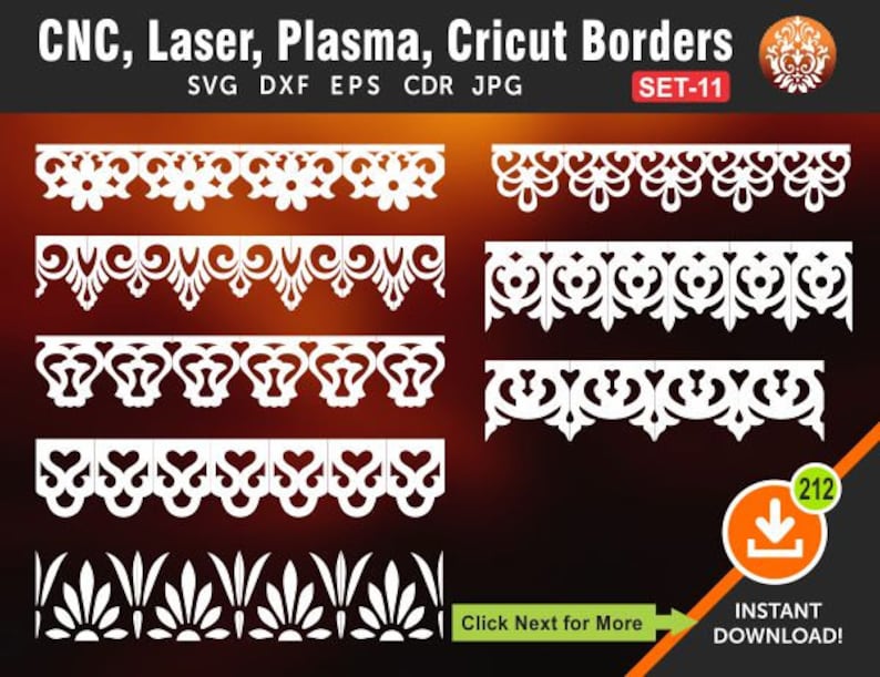 8 Traditional Border Designs Lace Trim Borders Boundary | Etsy