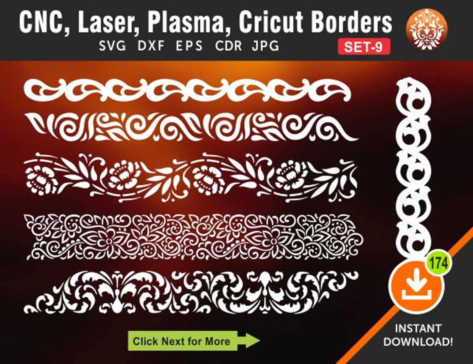 6 Seamless Border Designs Wall Decor Panel & Stencil - Etsy