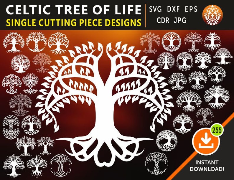 33 Tree of Life Single Cutting Piece Designs, Celtic Wall Panel, Wall ...