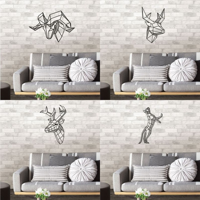 9 Geometric Animals Wall Decor Set 21 Laser Plasma - Etsy