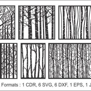 Birch Tree Panels, Wall Panels, Room Decor, Tree Patterns, Laser, CNC ...