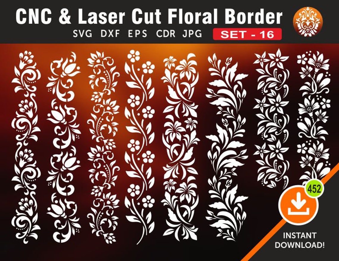 8 Floral Border Designs Lace Trim Borders Boundary | Etsy