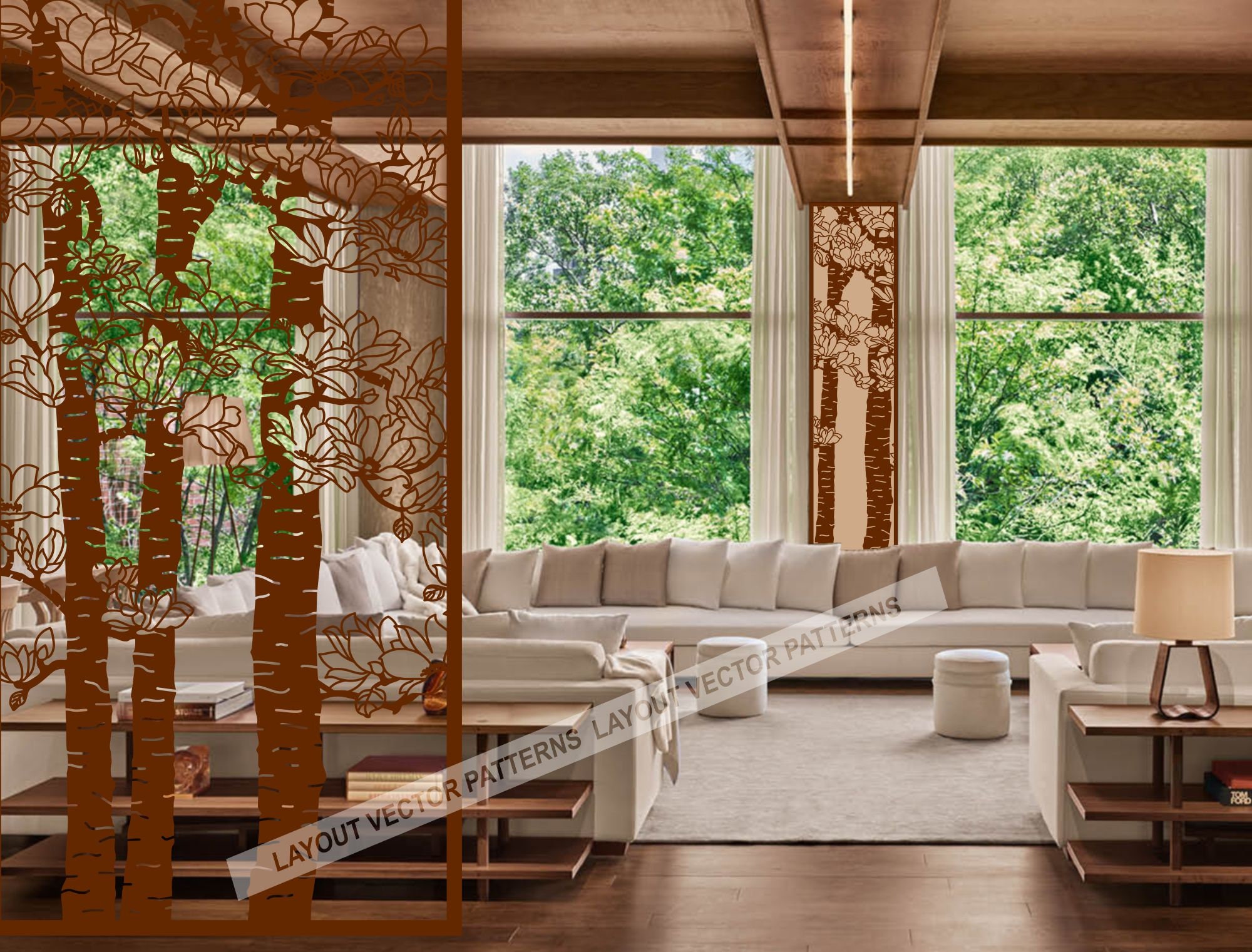 7 Tree Panels Wall Panels Room Decor Tree Patterns Laser - Etsy