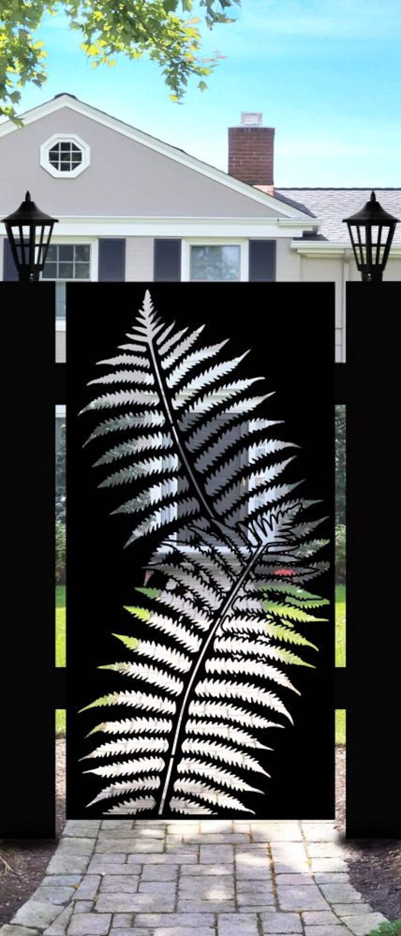 Fern Leaf Panel Wall Decor Room Divider Privacy Screen | Etsy