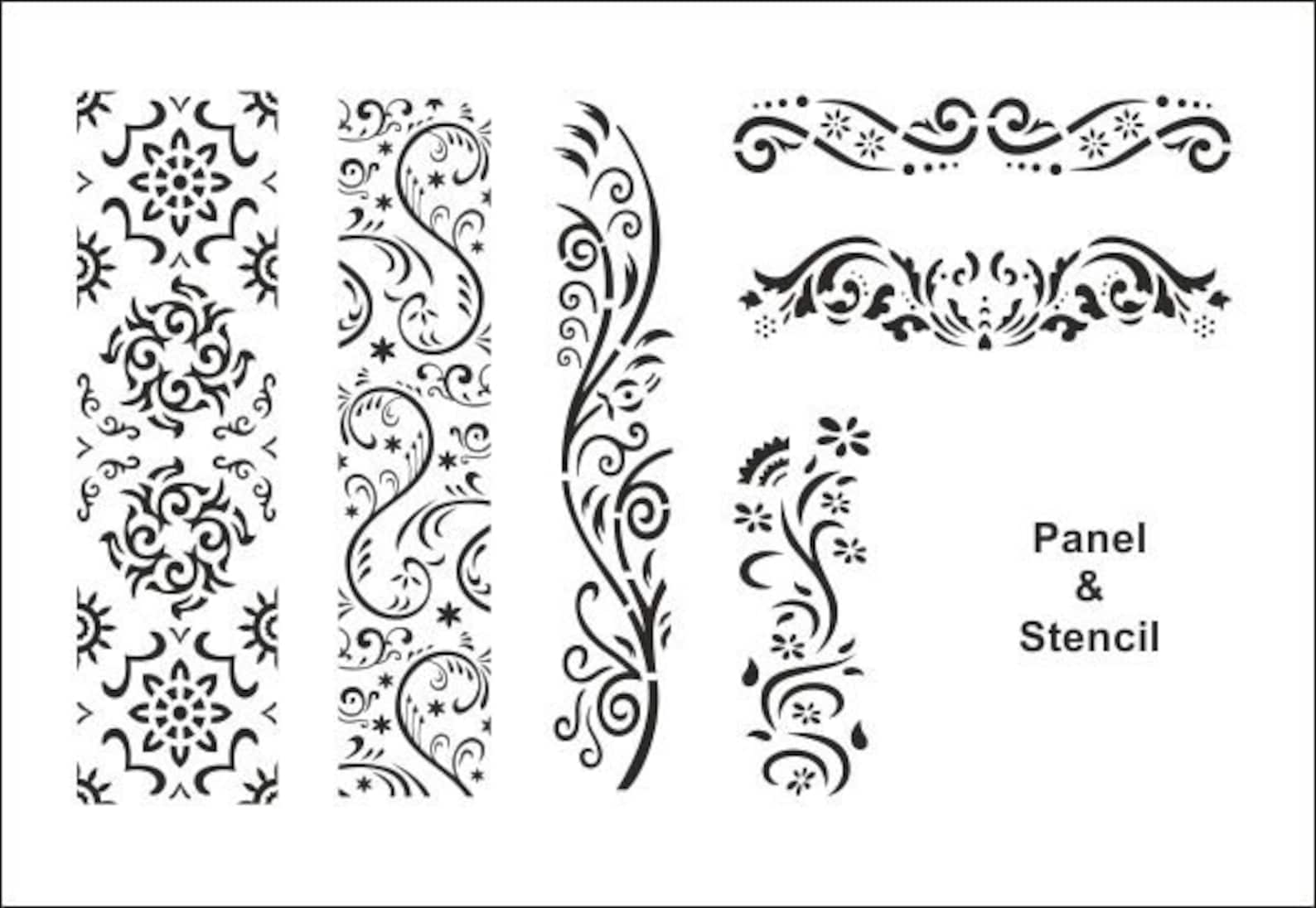 6 Decorative Panel Door Panels Stencil Templates Privacy | Etsy