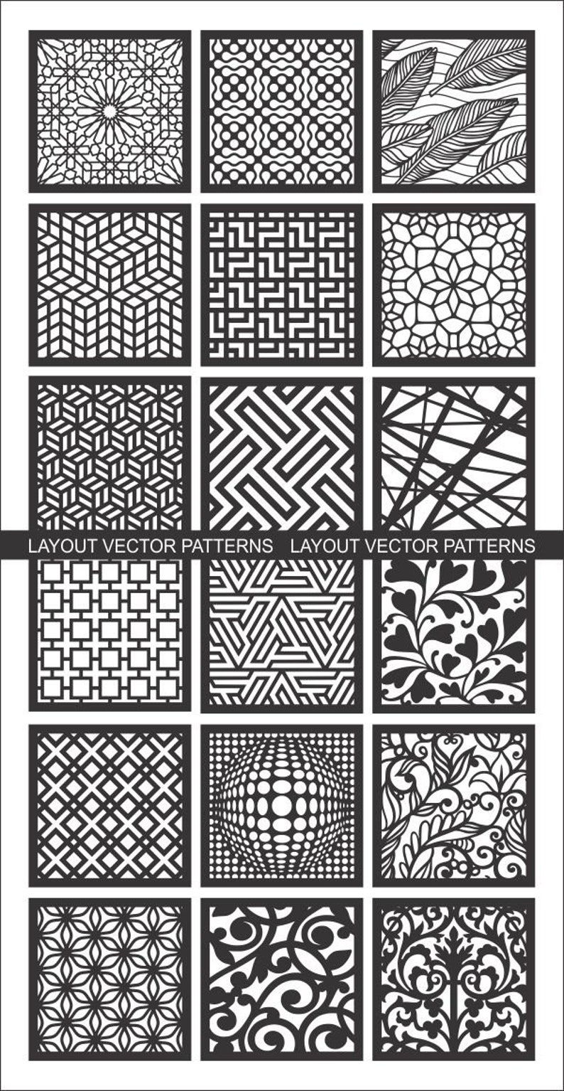 100 Square Panels | Decorative Patterns | Hanging Room Divider ...