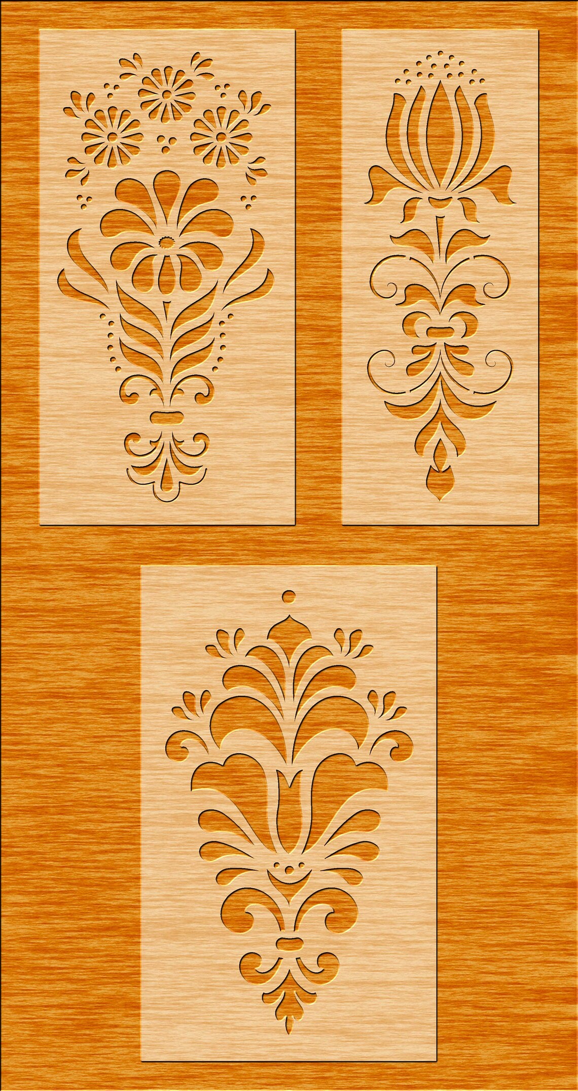 11 Damask Decorative Panel Stencil Wall Hanging Room | Etsy