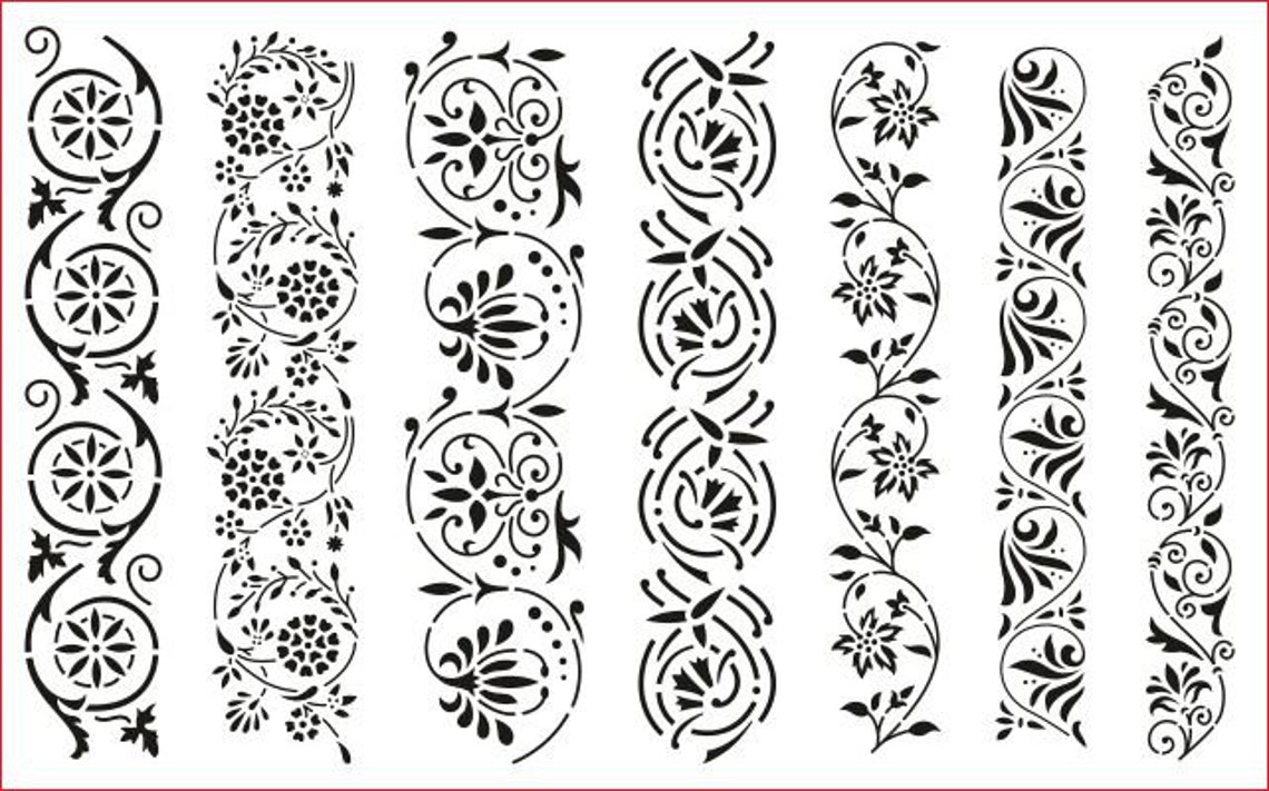 7 Floral Border Designs Lace Trim Borders Boundary - Etsy