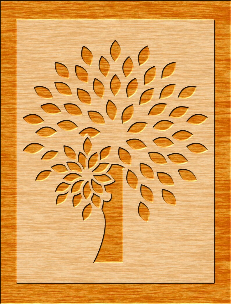 8 Tree Panel Stencil Wall Decal Patterns Laser CNC - Etsy